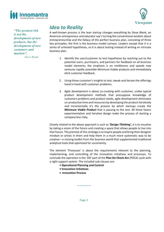 Innomantra Viewpoint - Getting Bold innovation Right v1.0 | PDF