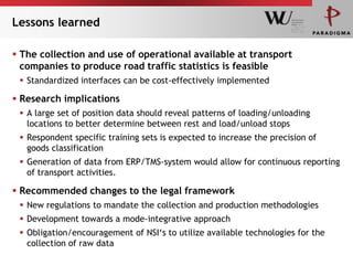 Innovative Approaches for the collection of road transport statistics | PPT
