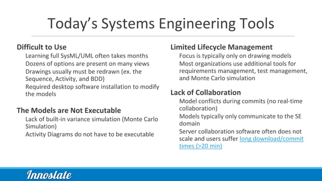 Innoslate, A Model-Based Systems Engineering Tool | PPT