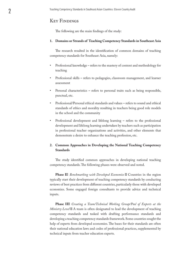 TEACHING COMPETENCY Standards IN SOUTHEAST ASIAN COUNTRIES | PDF