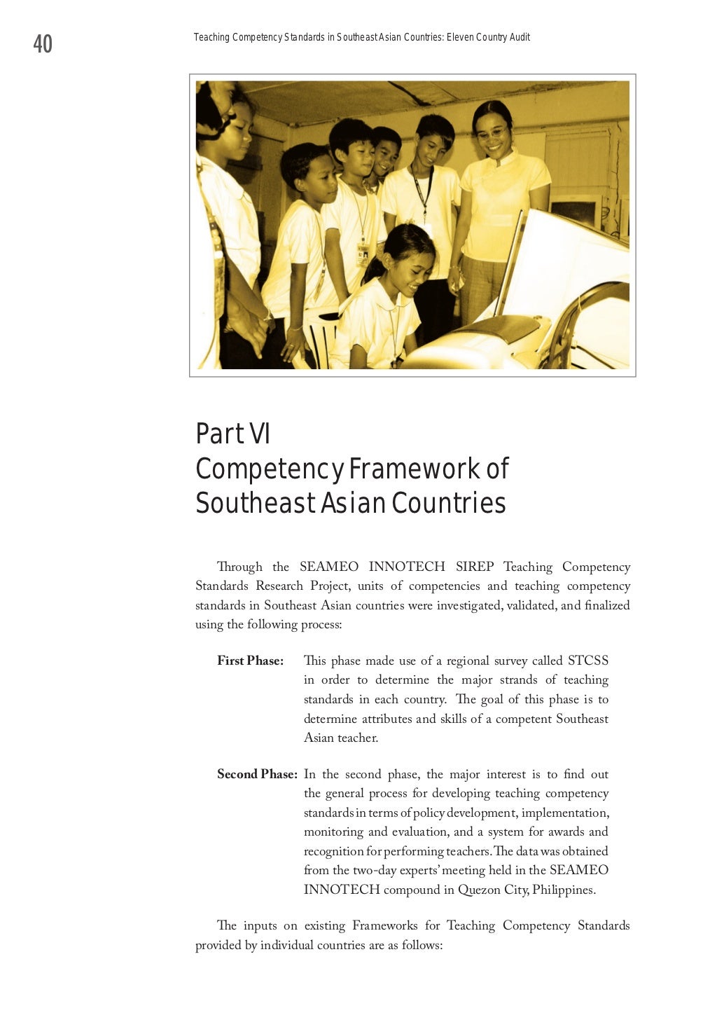 TEACHING COMPETENCY Standards IN SOUTHEAST ASIAN COUNTRIES