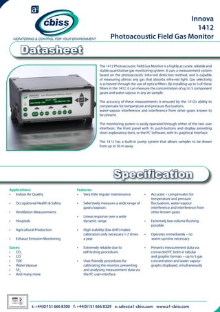 Innova 1412 Gas Monitor | PDF