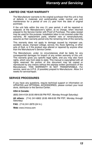 Innova 3020d User Manual | PDF