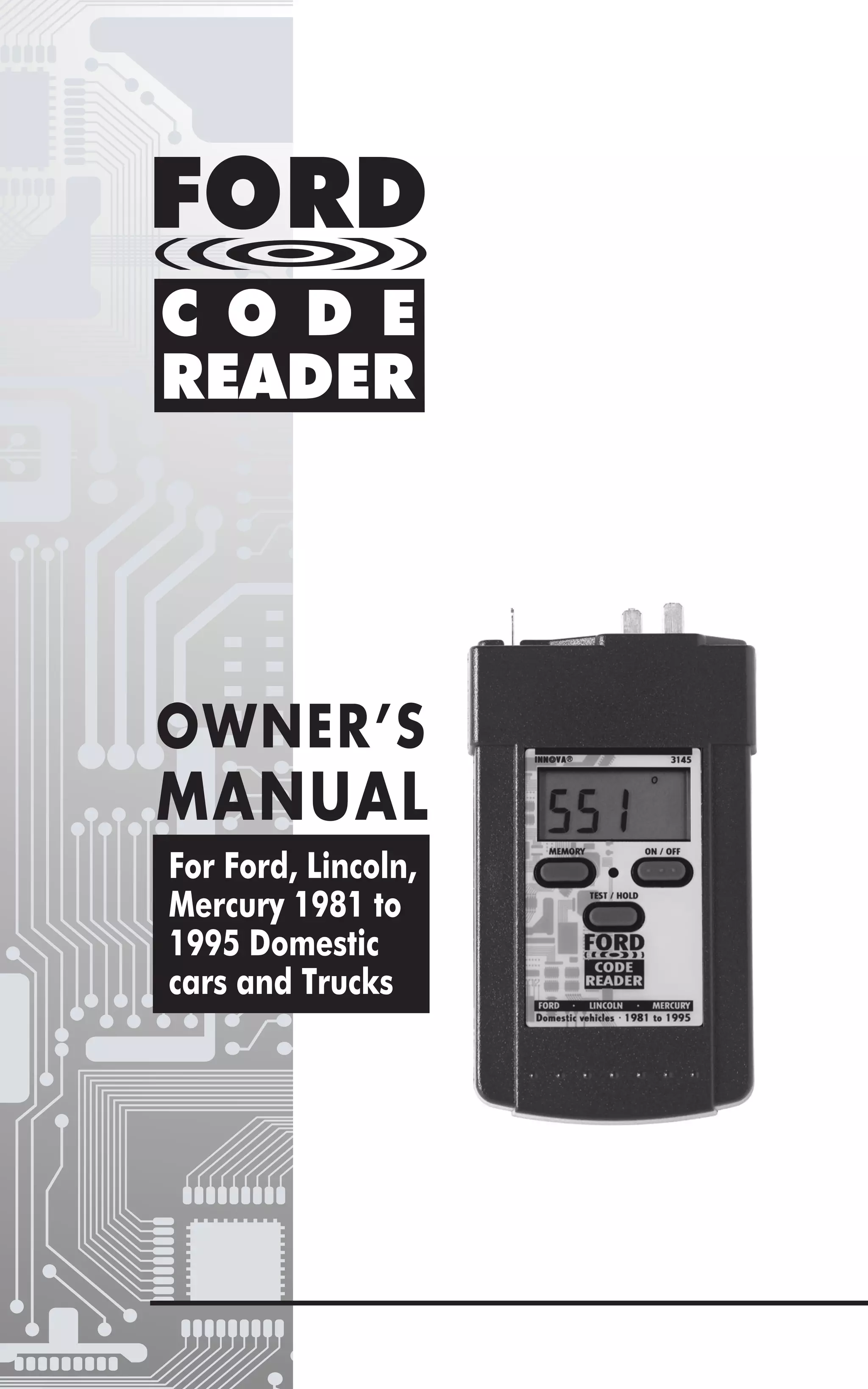 Innova 3145 Ford OBD1 Code Reader User Manual | PDF