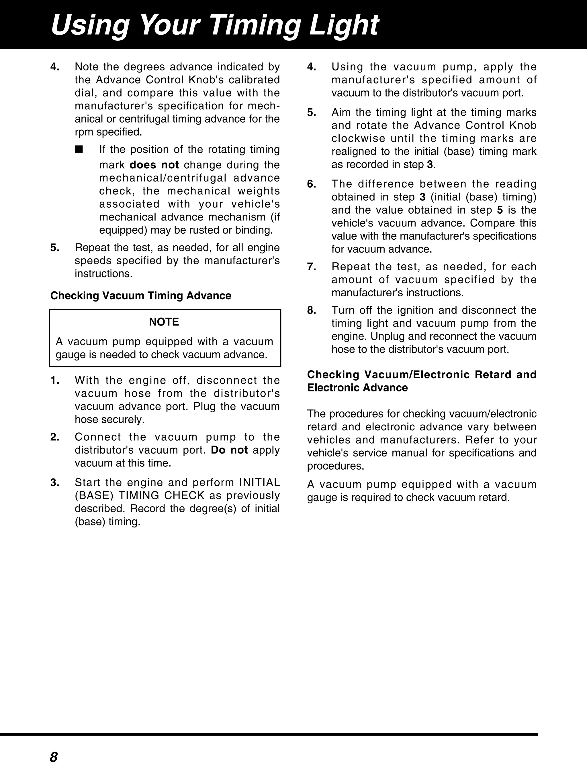 Innova 3551 Inductive Timing Light User Manual | PDF