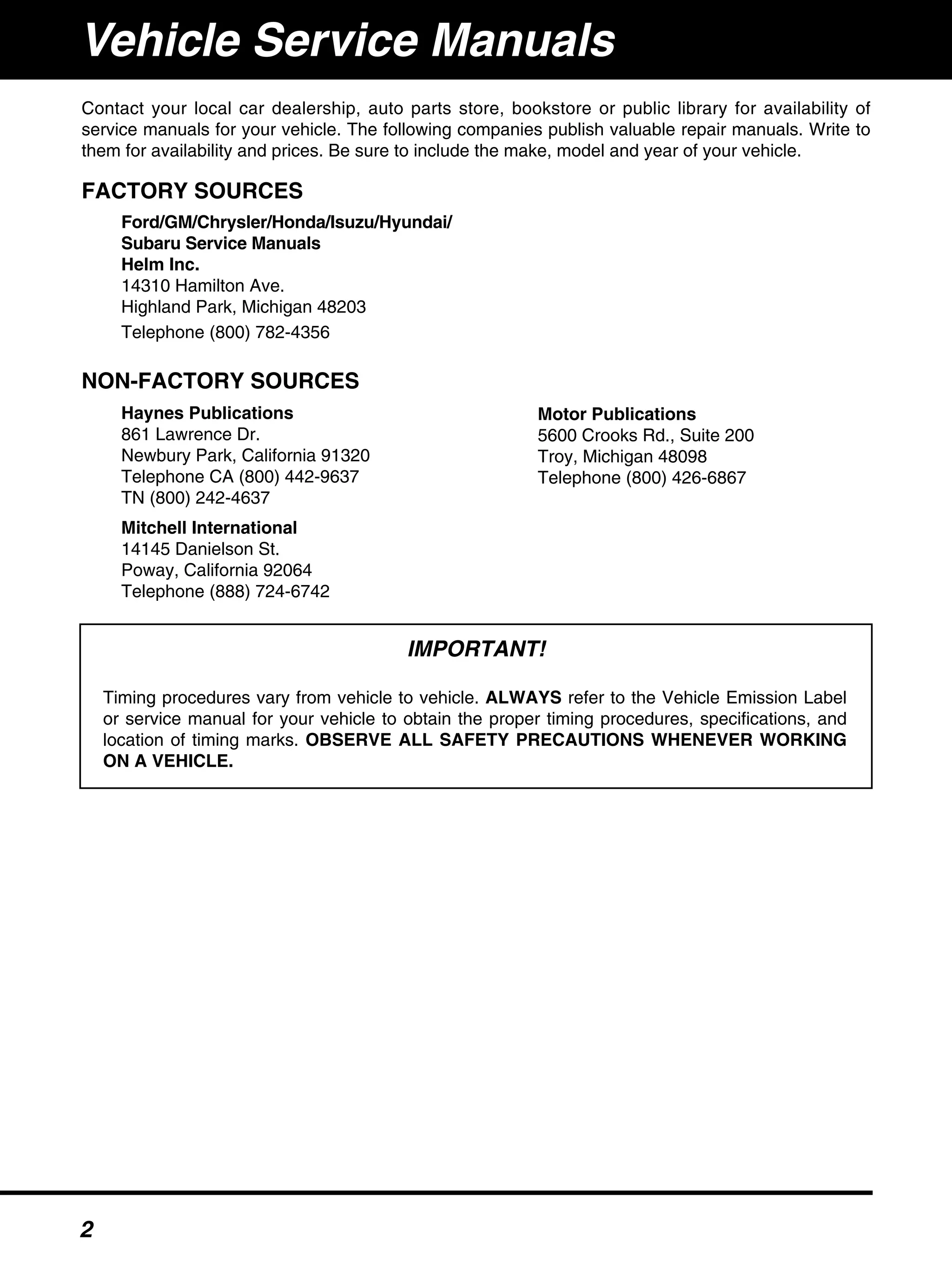 Innova 3551 Inductive Timing Light User Manual | PDF
