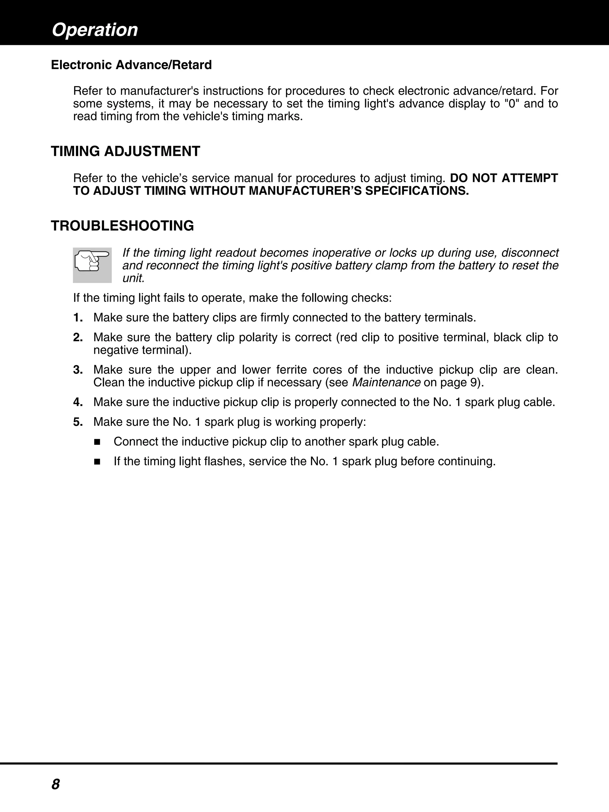 Innova 5568 Pro-Timing Light User Manual | PDF