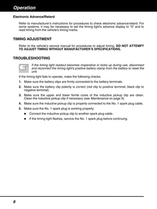 Innova 5568 Pro-Timing Light User Manual | PDF