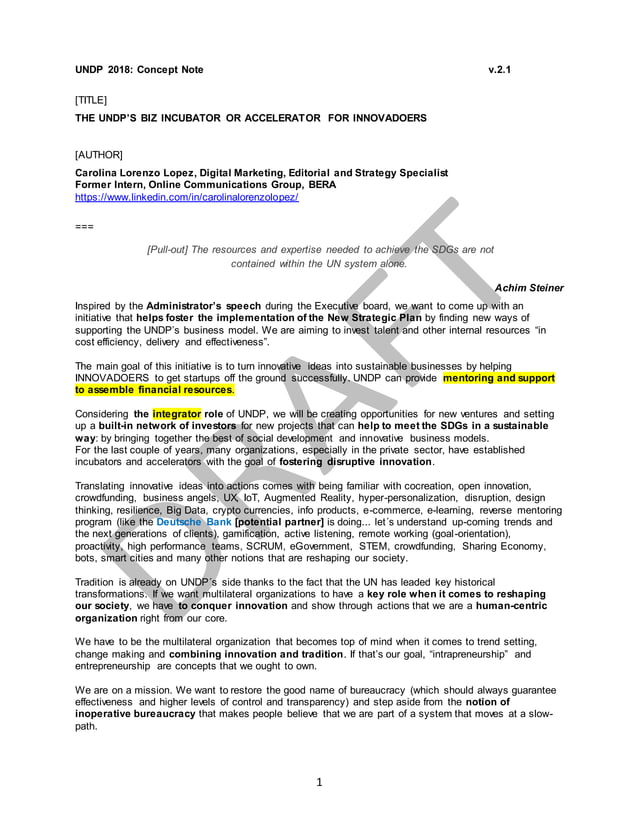 Innovadoers Concept note (DRAFT) v 2.1 | DOCX | Business | Business and ...