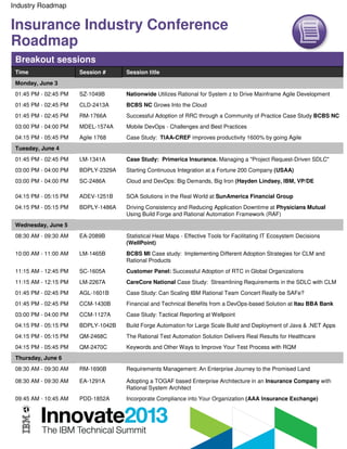 Insurance Roadmap - Innovate 2013 | PDF
