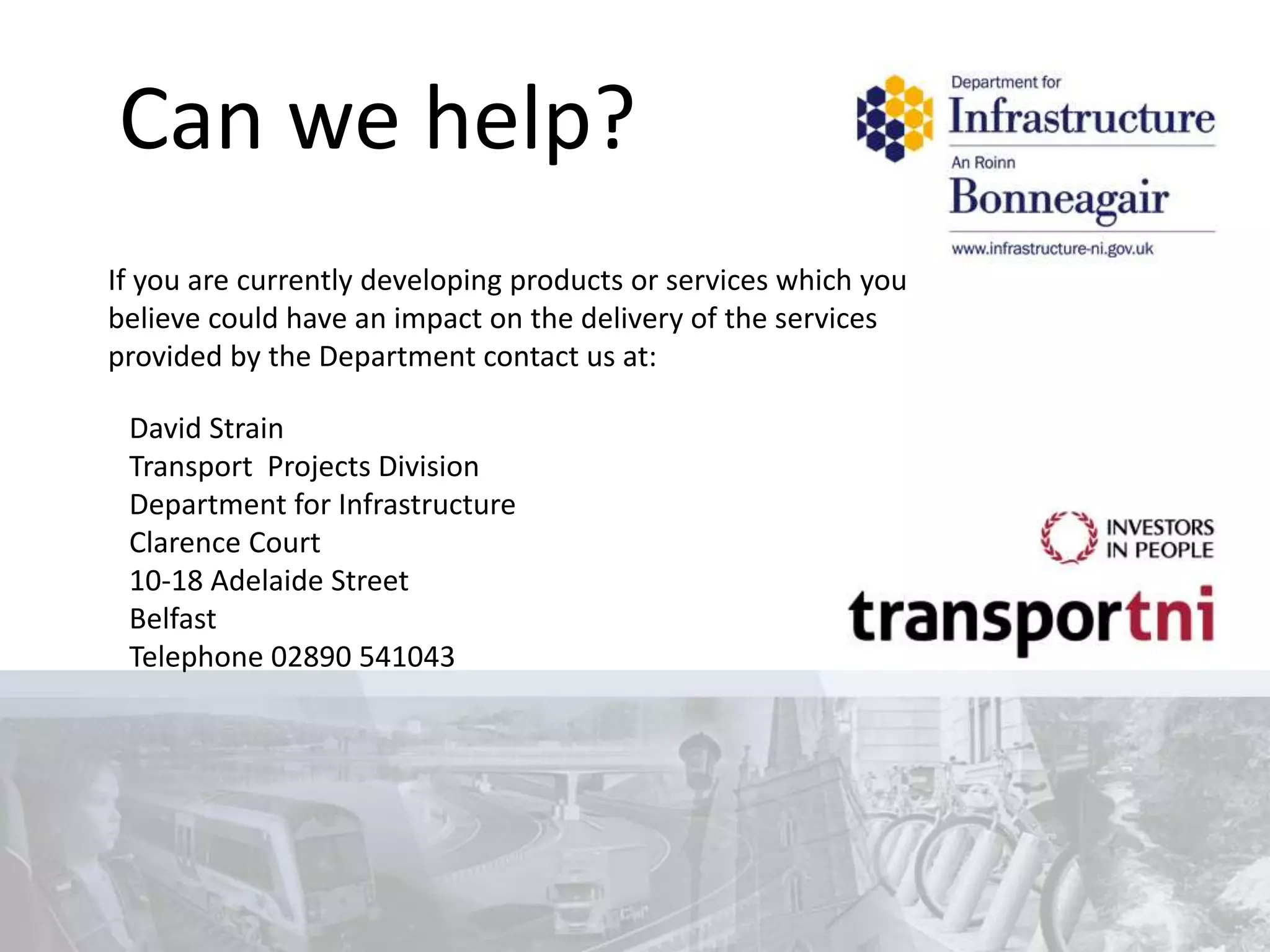 Infrastructure Seminar | Transport challenges | David Strain ...