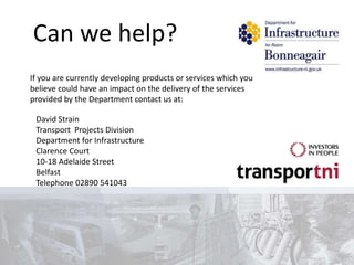 Infrastructure Seminar | Transport challenges | David Strain ...