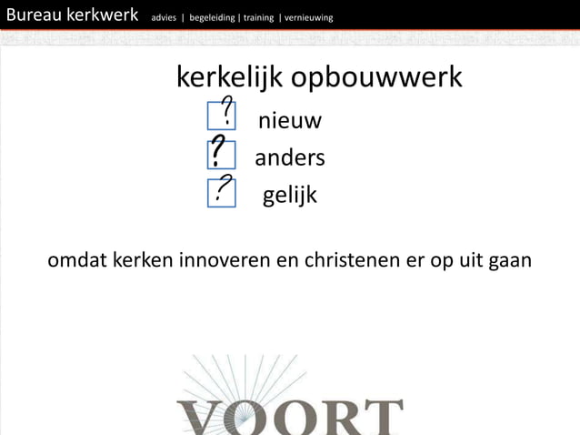 Innovatie voor de kerkelijk werker? | PPTX