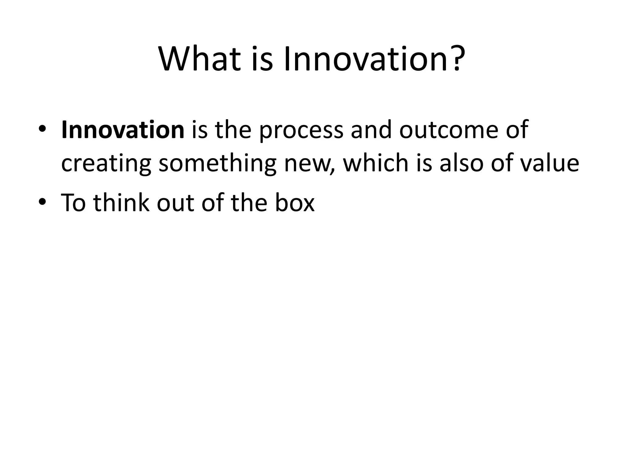 Innovation- Basics | PPT