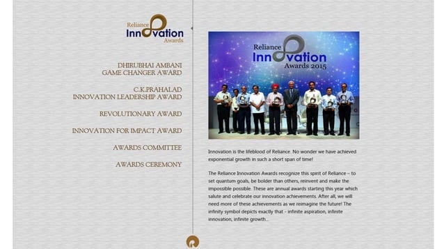 Reliance Innovation Awards 2015 | PPT