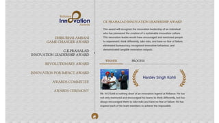 Reliance Innovation Awards 2015 | PPT
