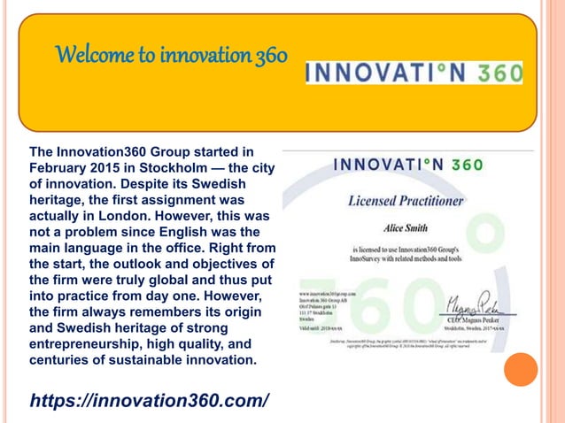 Welcome to innovation 360 | PPT