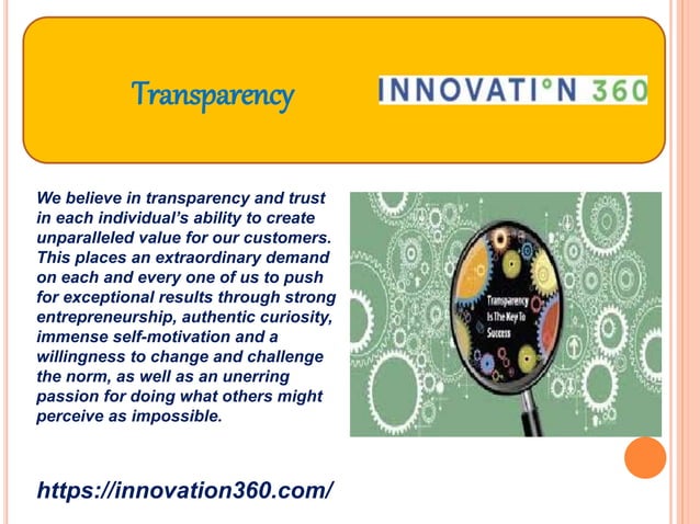 Welcome to innovation 360 | PPT