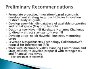 Innovation based economic development for industry in haverhill | PPT