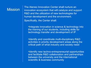 Innovation Center Intro Presentation | PPT