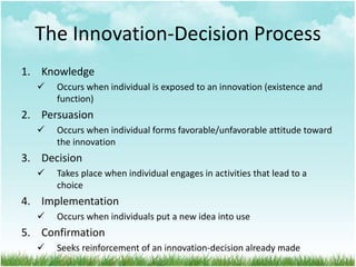 Innovation decision | PPT | Technology & Computing