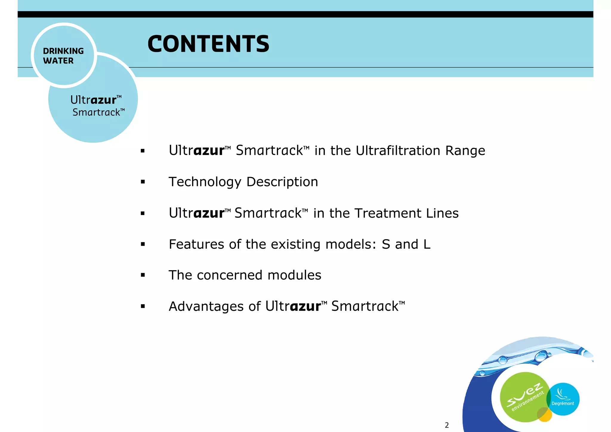 Ultrazur smartrack - Drinking water production with pressurized out/in ...