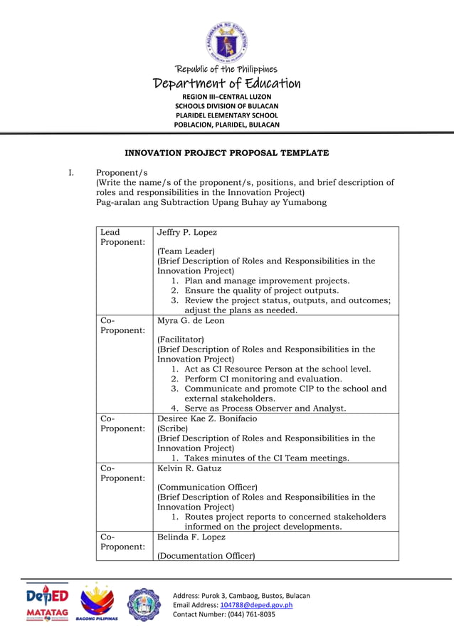 INNOVATION-PROJECT-PROPOSAL. ANNUAL IMPLEMENTATION PLANdocx | DOCX ...