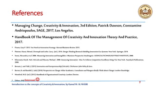 Innovation and creativity 00 about the course | PPT