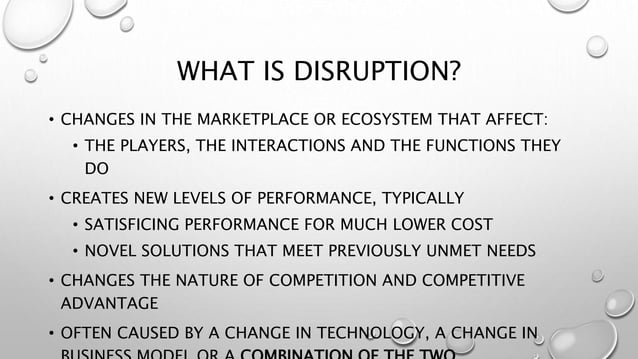 Disruption, Innovation and Risk | PPT