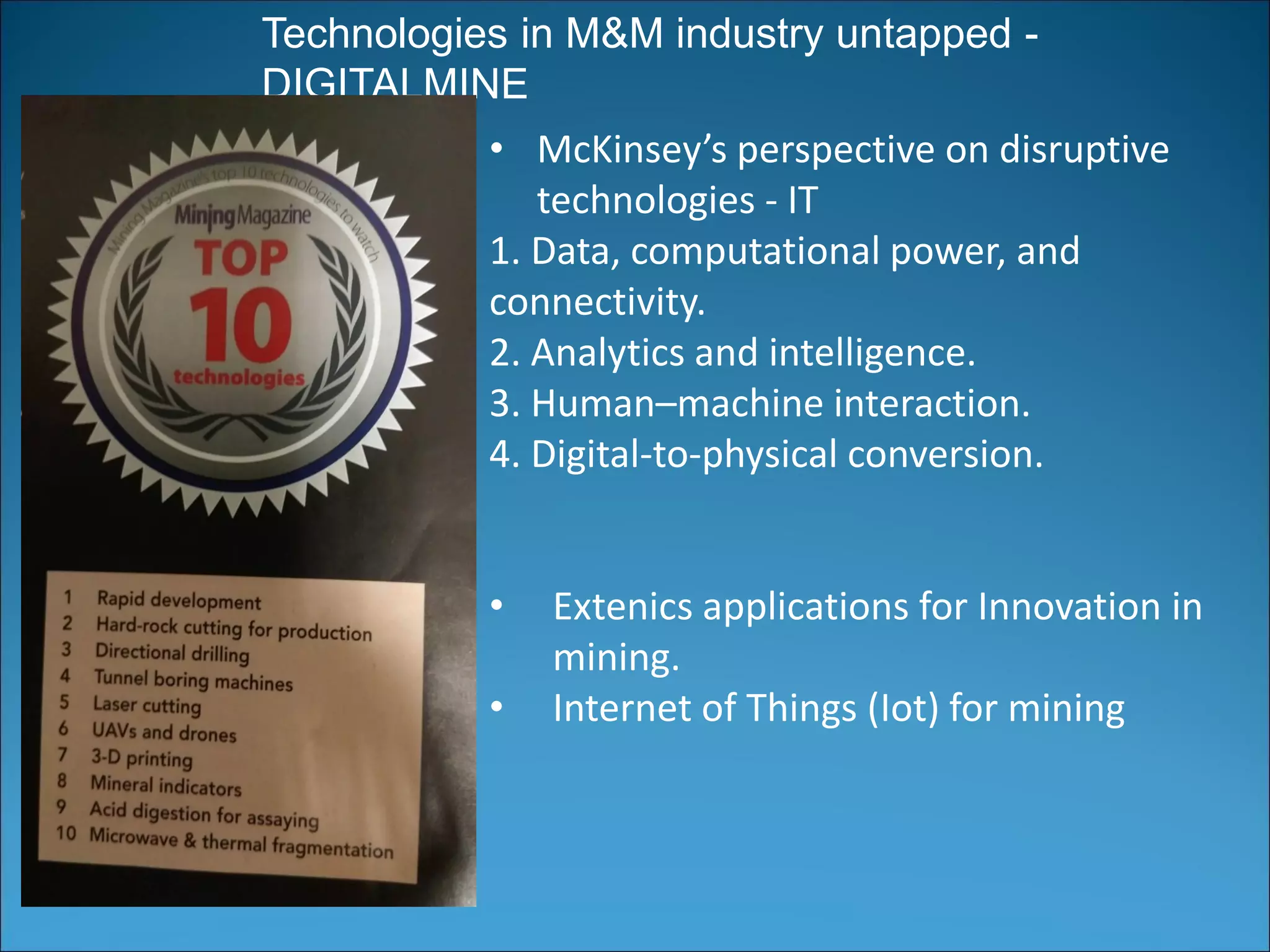 Innovation and technology ecosystem - minerals and metals by Sandeep ...