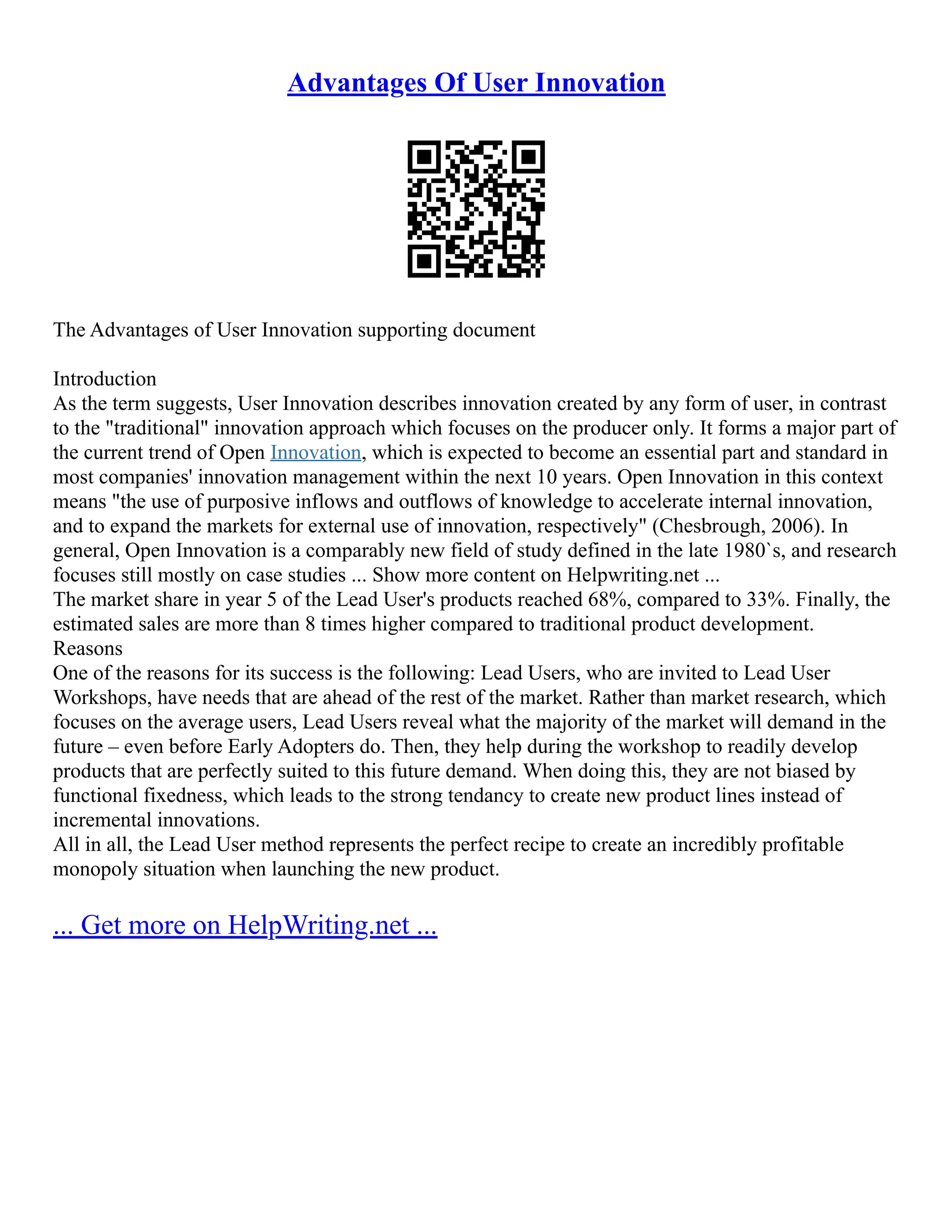 Innovation At A New Idea | PDF