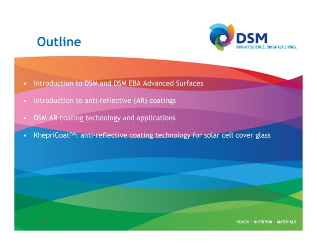 Innovation at DSM: Nanostructured Functional Coatings | PDF