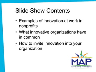 Innovation at Work | PPTX | Non-Profit Organizations | Industries