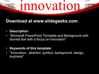Innovation background ppt templates | POT