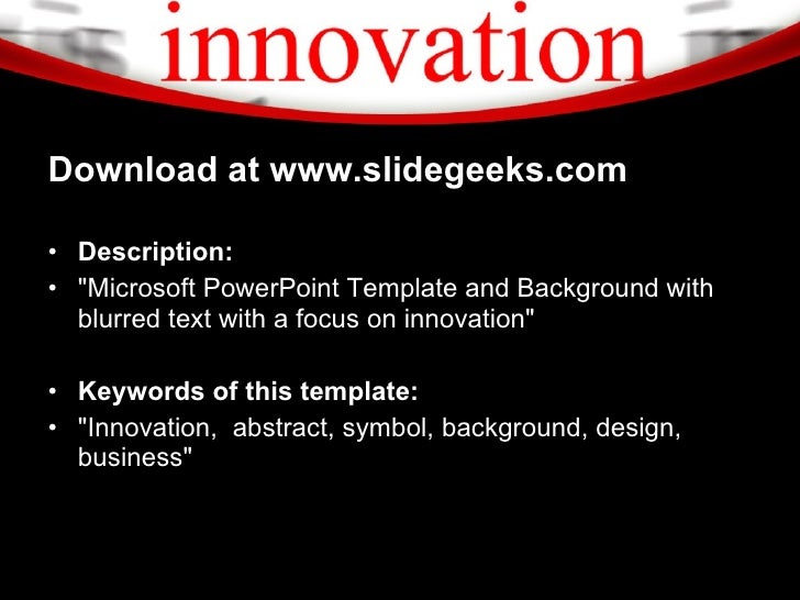 Innovation background ppt templates