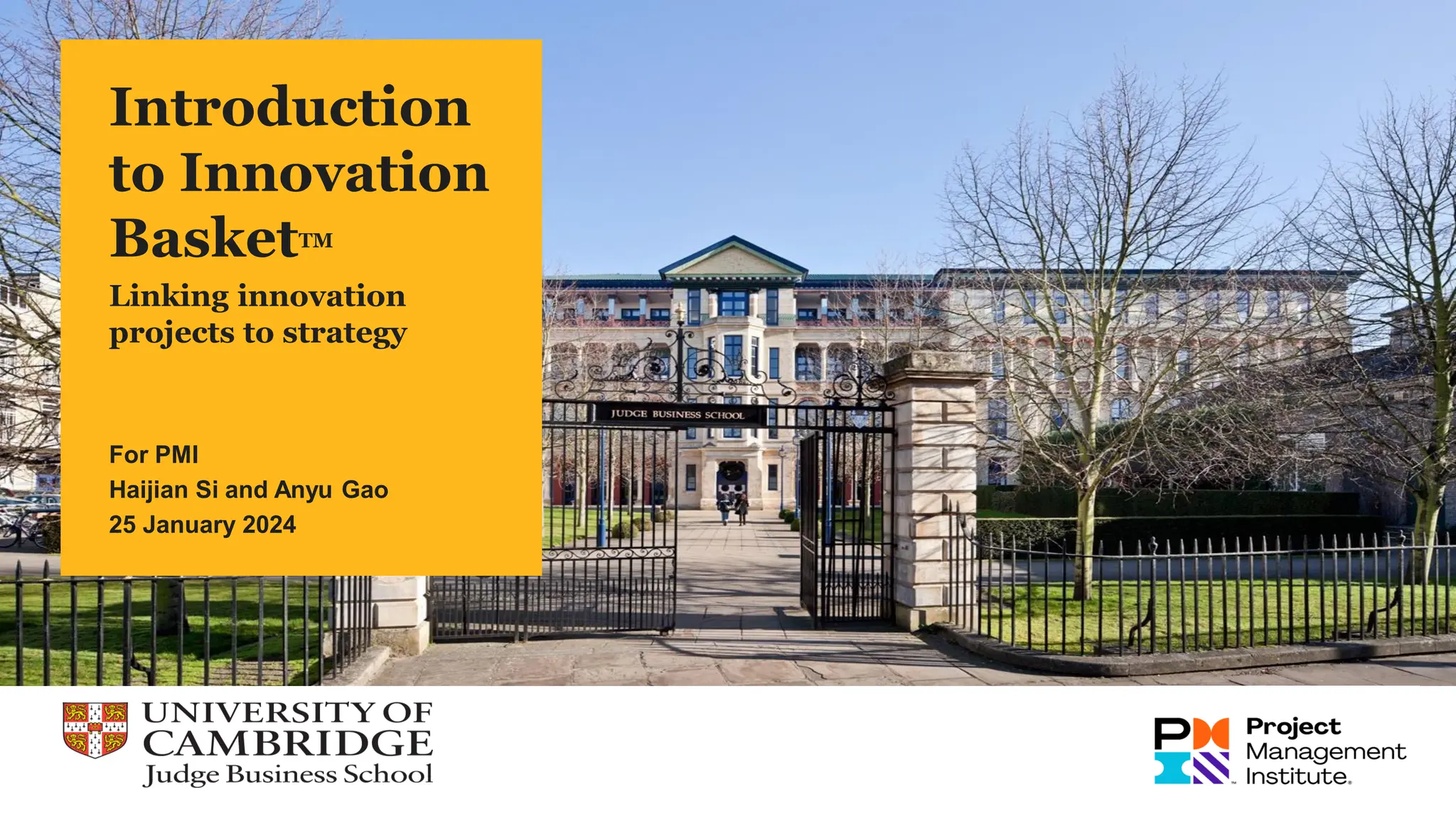 Innovation Basket webinar presentation 2024 | PDF