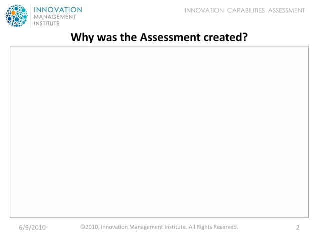 Innovation Capabilities Assessment - Introduction | PDF
