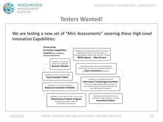 Innovation Capabilities Assessment - Introduction | PDF