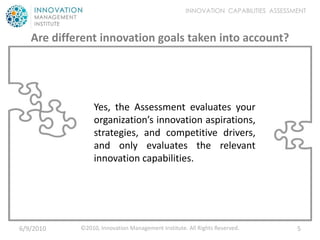 Innovation Capabilities Assessment - Introduction | PDF