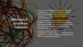 Innovation Capability for Sustainable Competitive Advantages | PPT