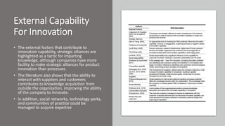 Innovation Capability for Sustainable Competitive Advantages | PPT