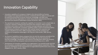 Innovation Capability for Sustainable Competitive Advantages | PPT