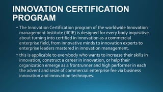 Innovation certification | PPTX