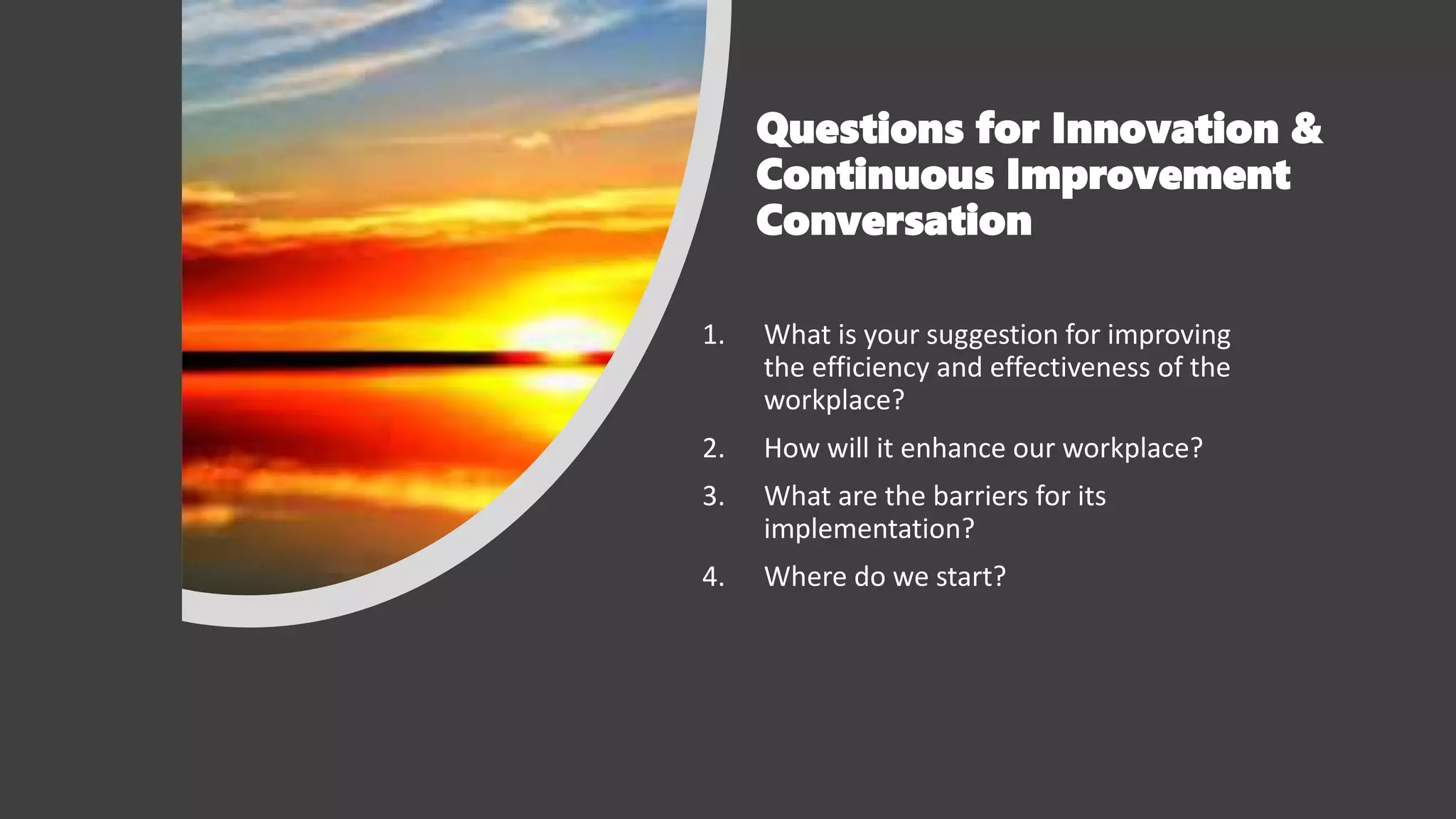 Innovation & continuous improvement conversation | PPTX