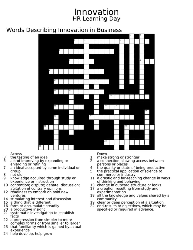 Innovation Crossword | PDF