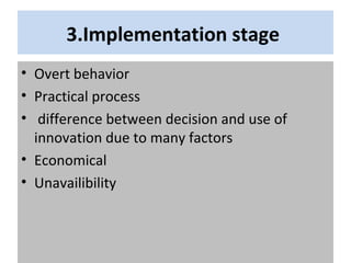 Innovation decision process | PPT | Agriculture | Industries