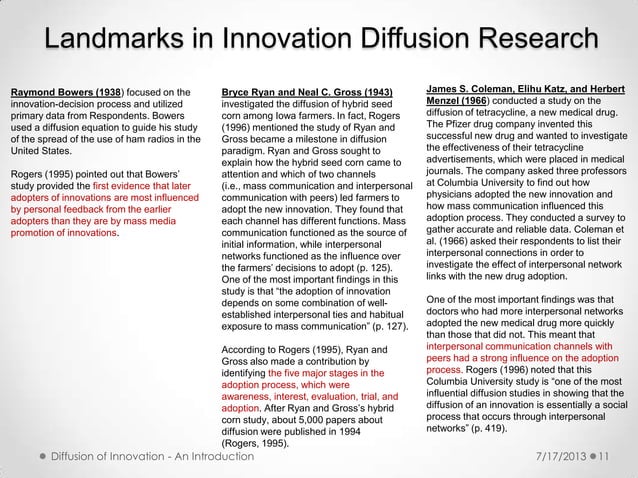 Innovation diffusion (Everett Rogers) | PPTX | Business | Business and ...