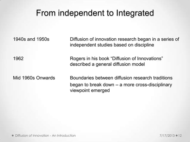 Innovation diffusion (Everett Rogers) | PPTX | Business | Business and ...