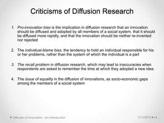 Innovation diffusion (Everett Rogers) | PPTX