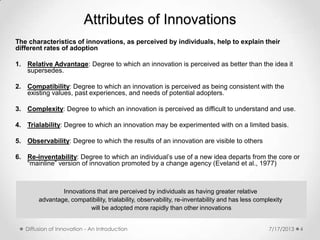 Innovation diffusion (Everett Rogers) | PPTX
